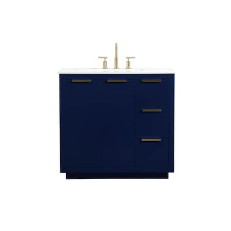 Doba-Bnt 36 in. Single Bathroom Vanity, Blue SA3477879 | Zoro